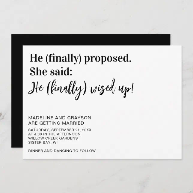 Funny Finally Casual Wedding Invitation | Zazzle