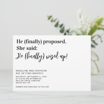 Funny Finally Casual Wedding Invitation | Zazzle