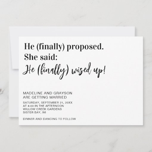 Funny Finally Casual Wedding Invitation | Zazzle