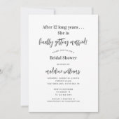 Funny Finally Getting Married Bridal Shower Invitation | Zazzle