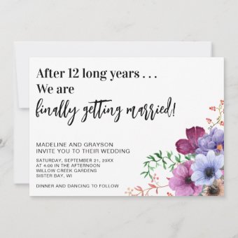 Funny Finally Getting Married Casual Wedding Invitation | Zazzle