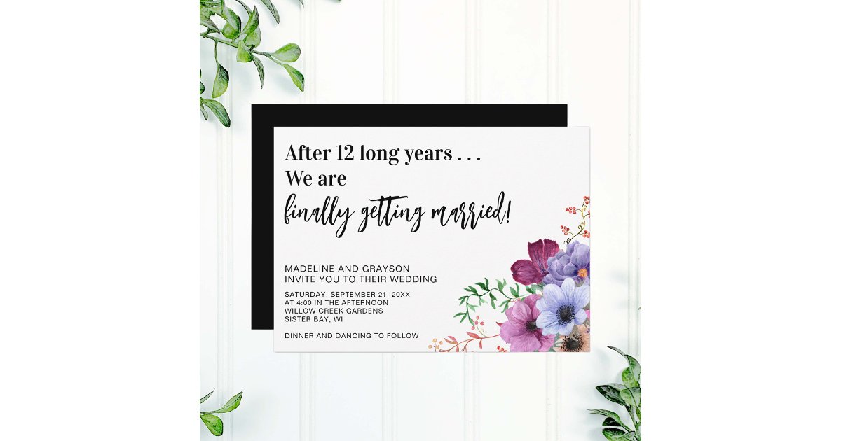 Funny Finally Getting Married Casual Wedding Invitation | Zazzle