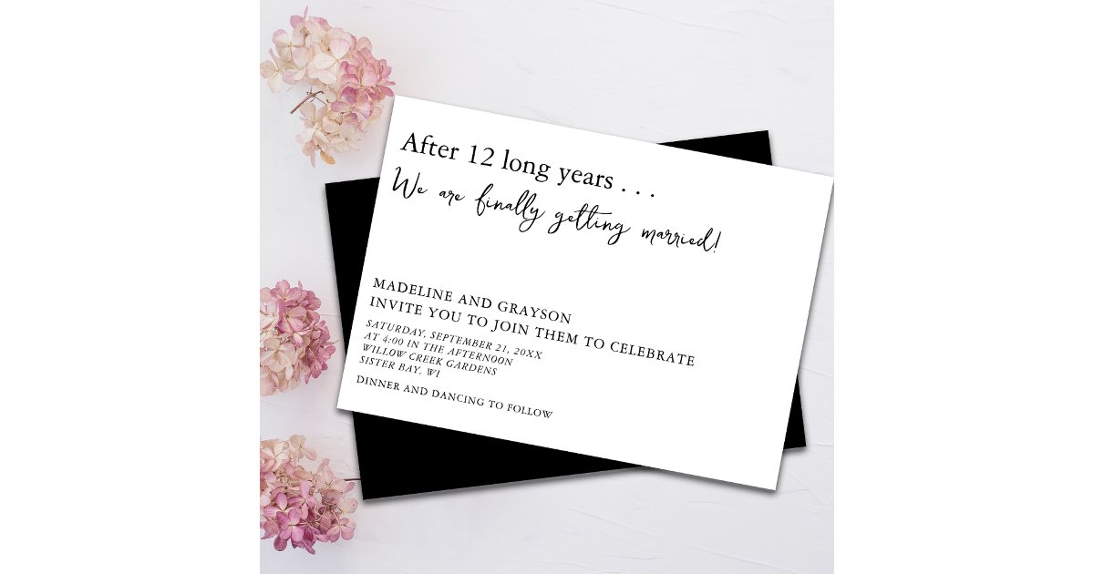 Funny Finally Getting Married Casual Wedding Invitation | Zazzle