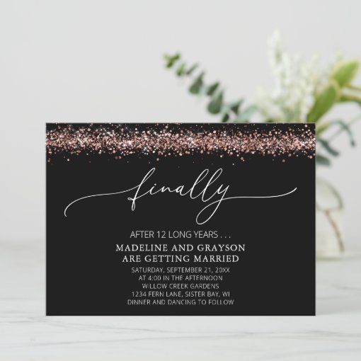 Funny Finally Getting Married Casual Wedding Invitation | Zazzle