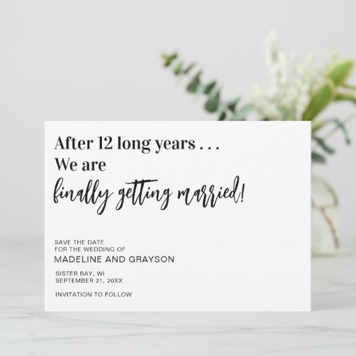 Funny Finally Wedding Save The Date | Zazzle