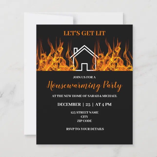 Funny Fire Themed Housewarming Party Invitation | Zazzle