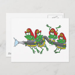 funny firefighter froggy frogs postcard | Zazzle