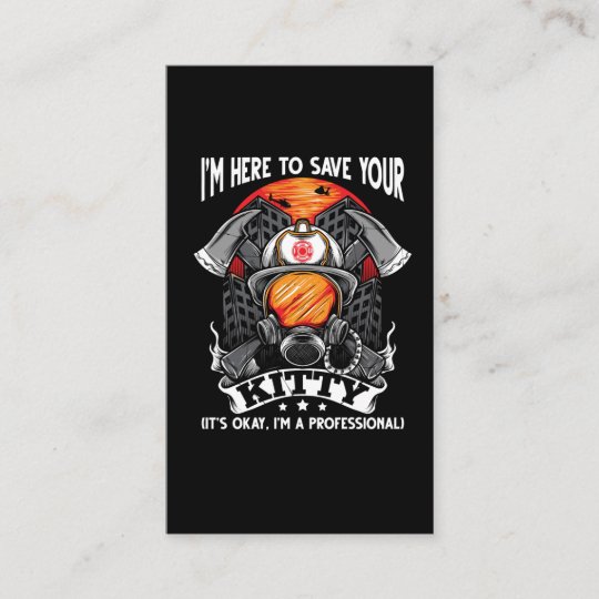 Funny Firefighter Joke Cat Rescue Business Card | Zazzle.com