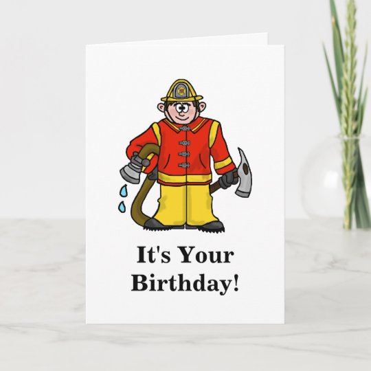 Funny Fireman Birthday Card Customize It! | Zazzle.com