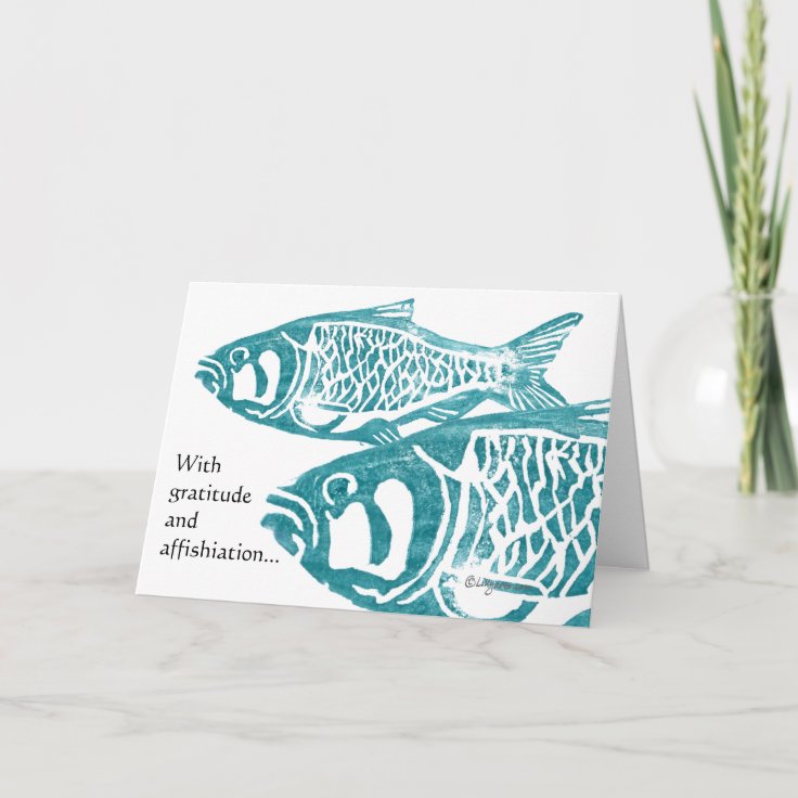 Funny Fish Gratitude Greetings Thank You Cards | Zazzle