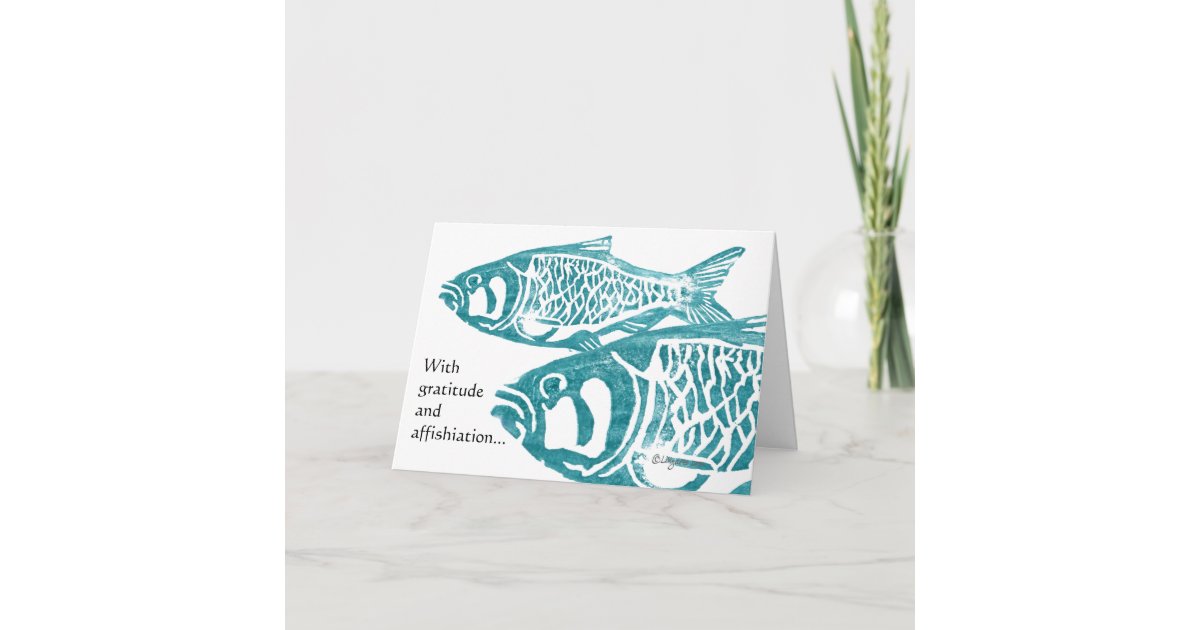 Funny Fish Gratitude Greetings Thank You Cards | Zazzle