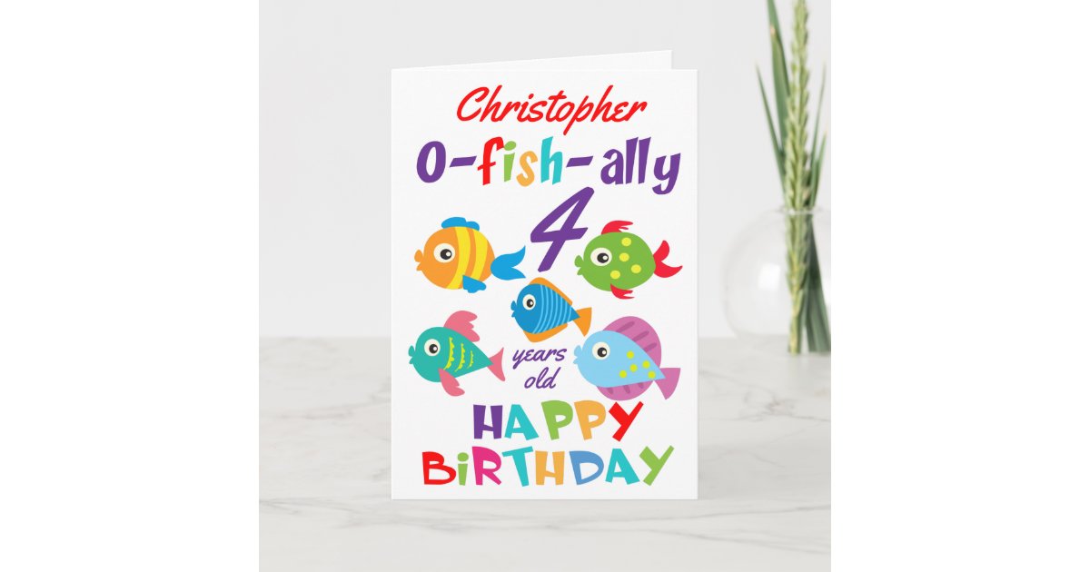 Funny Fish Personalized Any Age Birthday Card | Zazzle