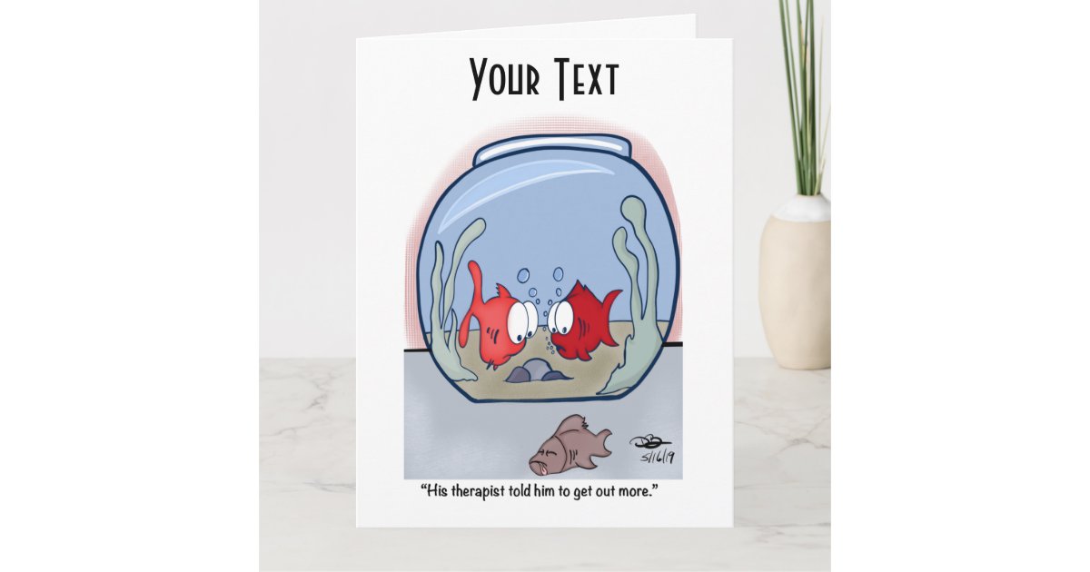 Funny Fish Story Folded Greeting Card | Zazzle