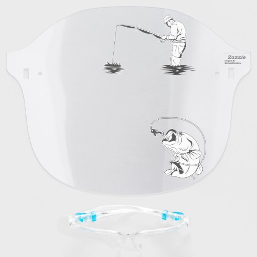 Funny Fishermen Fishing Trout Fish Hook Face Shield | Zazzle
