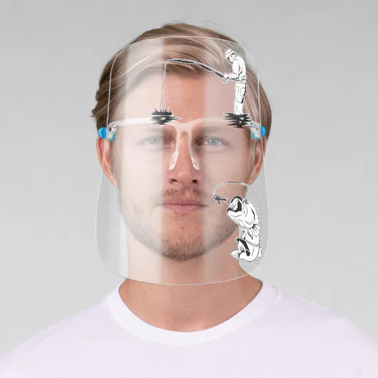Funny Fishermen Fishing Trout Fish Hook Face Shield | Zazzle