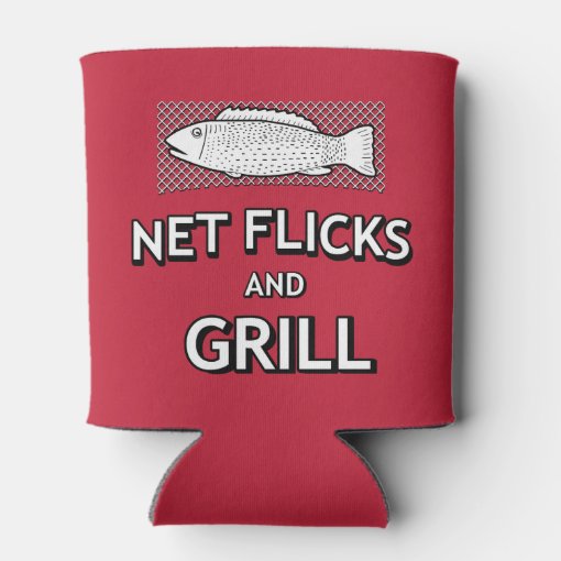 Funny Fishing Cast Net Fish Parody Joke Can Cooler | Zazzle