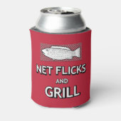 Funny Fishing Cast Net Fish Parody Joke Can Cooler | Zazzle