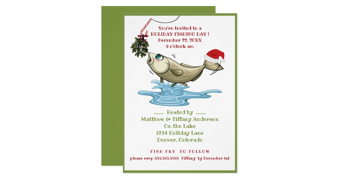Funny Fishing Christmas Party Invitation | Zazzle.com