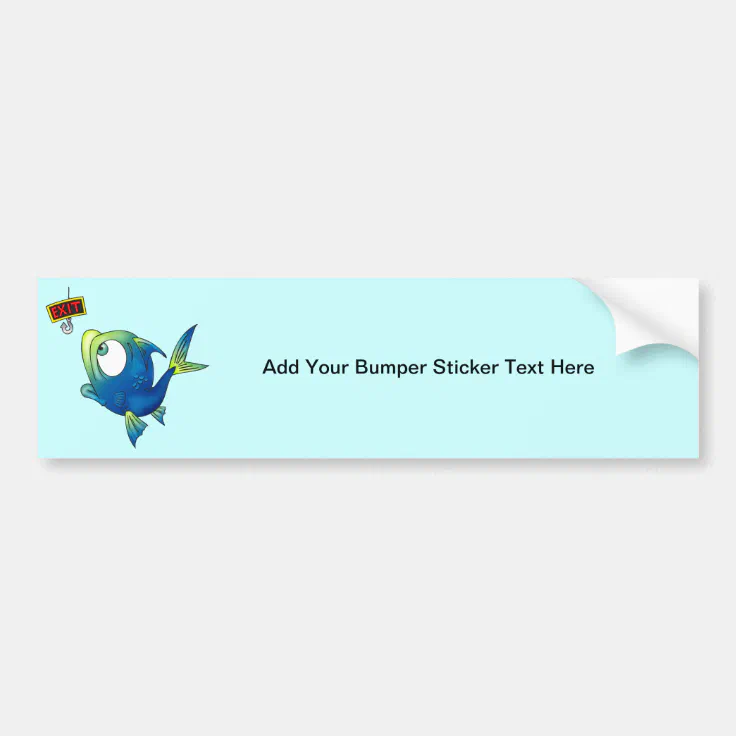 Funny Fishing Fish Bumper Sticker | Zazzle