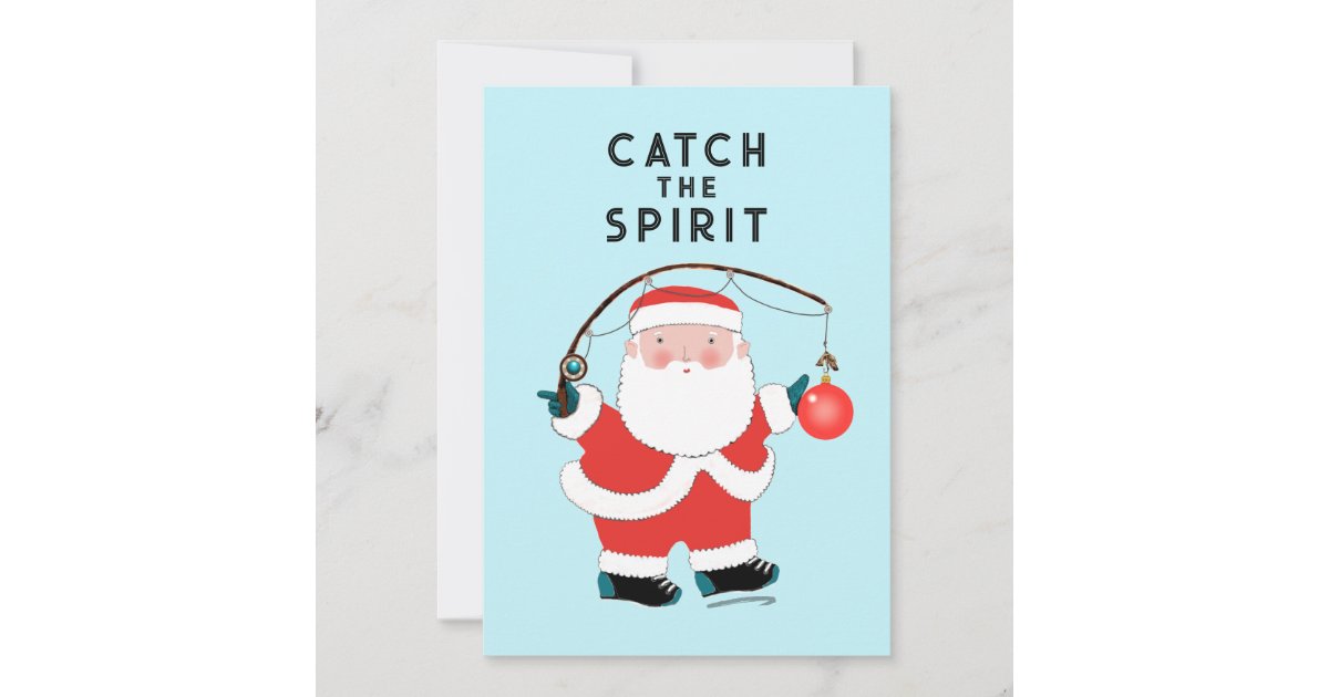 Funny Fishing Fisherman Christmas Cards | Zazzle