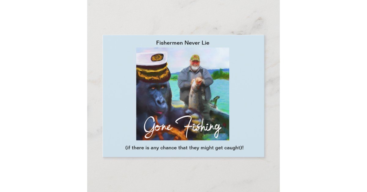 Funny Fishing postcard | Zazzle