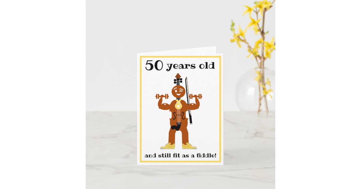 Funny fit as a fiddle card | Zazzle