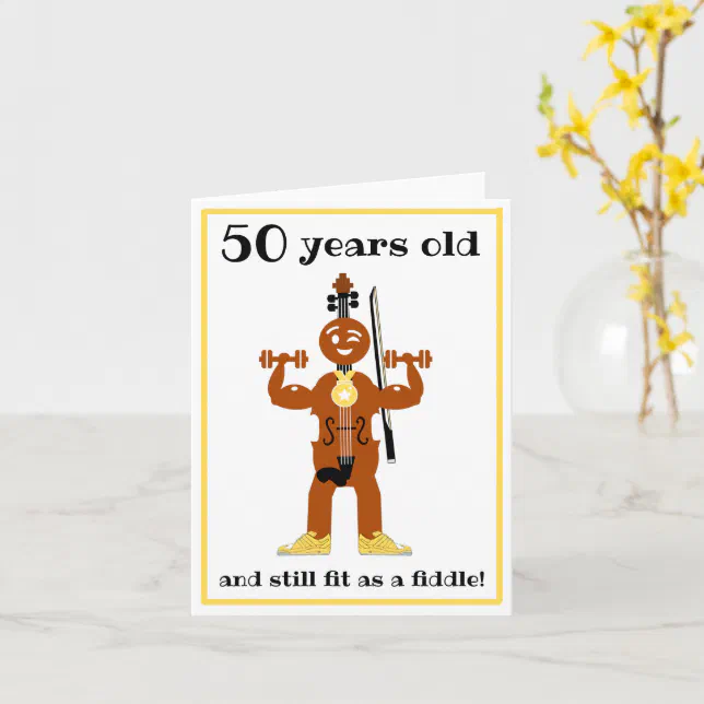 Funny fit as a fiddle card | Zazzle