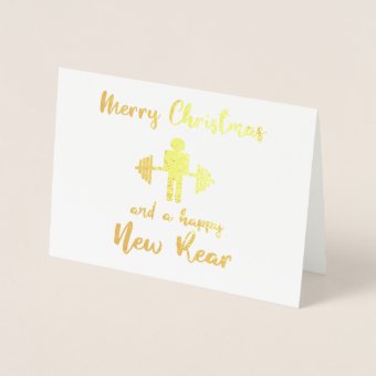 Funny Fitmas Foil Christmas Card | Zazzle
