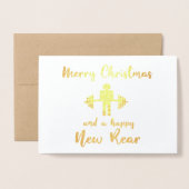 Funny Fitmas Foil Christmas Card | Zazzle