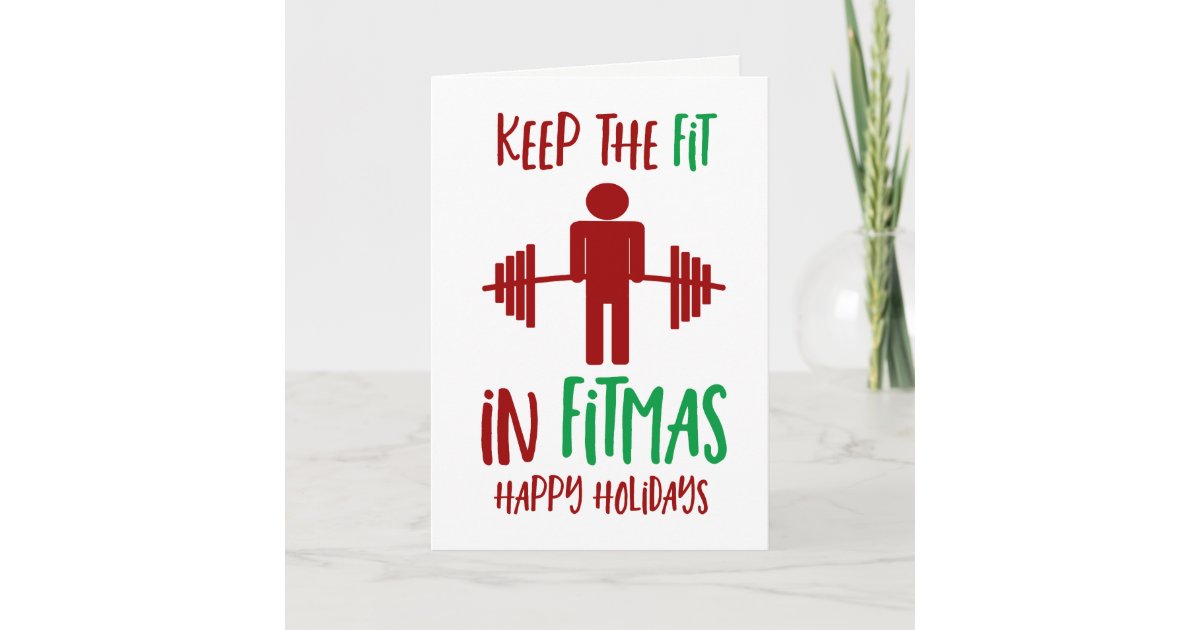 Funny Fitmas Merry Christmas Fitness Pun Holiday | Zazzle