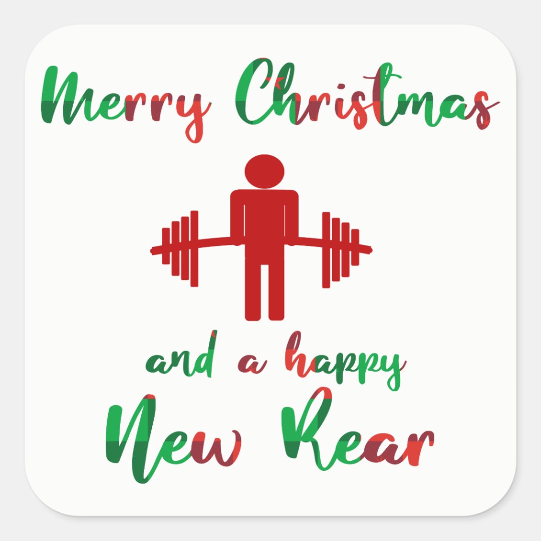 Funny Fitness Fitmas Christmas Trainer Sticker | Zazzle