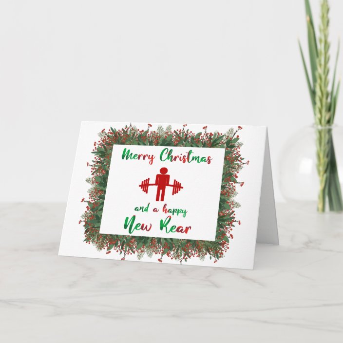 Funny Fitness Themed Christmas Card | Zazzle.com
