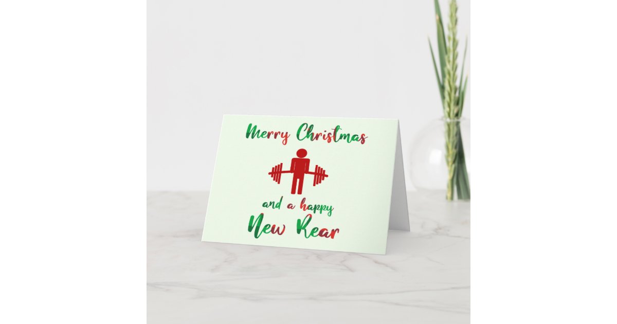 Funny Fitness Themed Christmas Card | Zazzle
