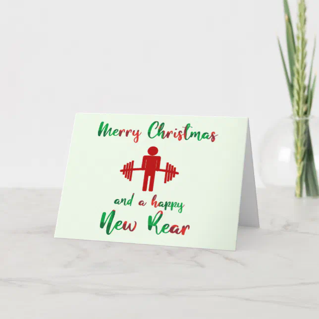 Funny Fitness Themed Christmas Card | Zazzle