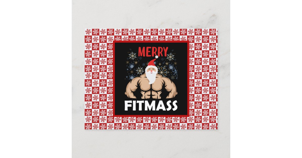 Funny Fitness Themed Christmas Fitmas Gym Trainer Postcard | Zazzle