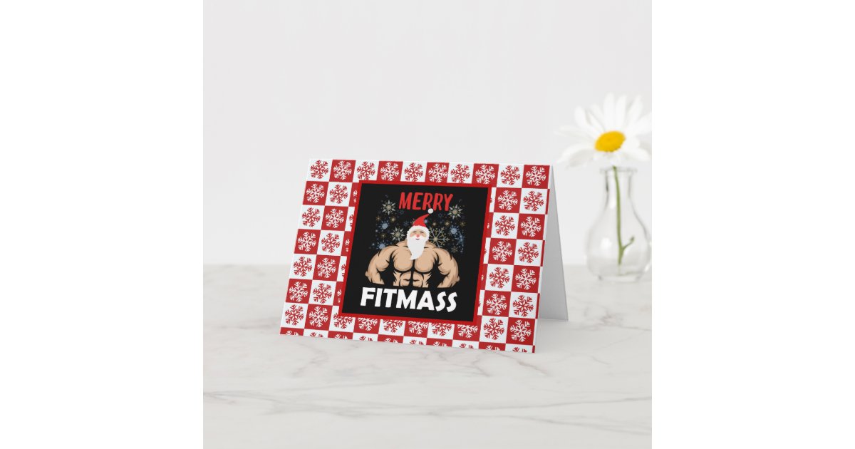 Funny Fitness Themed Christmas Fitmas Trainer Card | Zazzle
