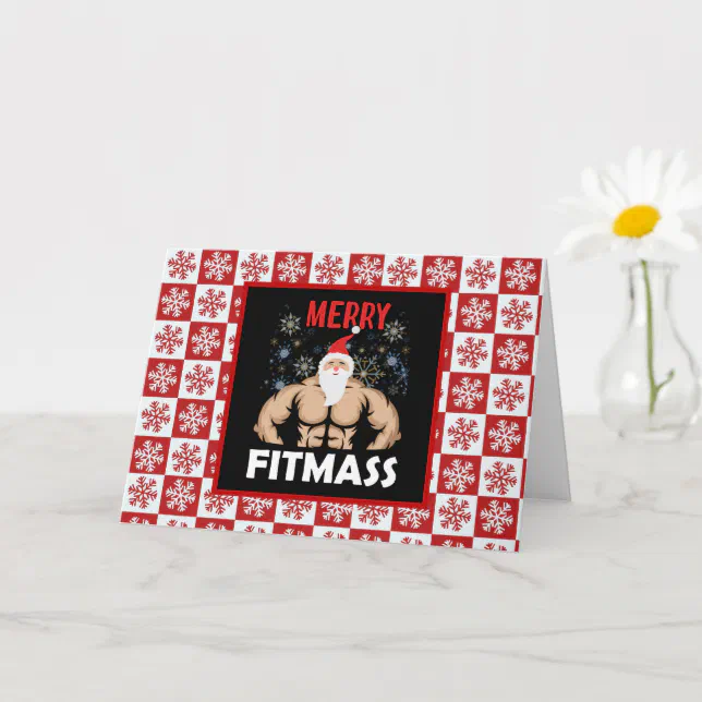 Funny Fitness Themed Christmas Fitmas Trainer Card | Zazzle