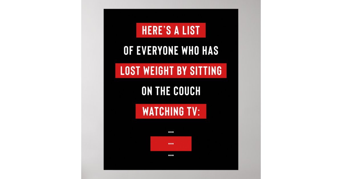 Funny Fitness Workout Inspirational Joke Poster | Zazzle
