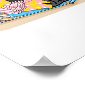 funny flamingo on vacation poster | Zazzle