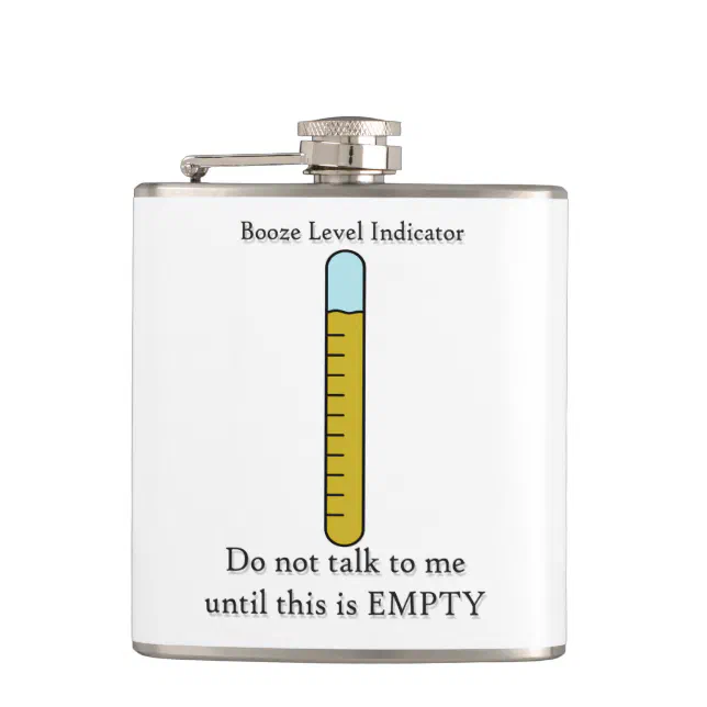 Funny Flask Booze Level | Zazzle