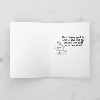 Funny Flattened Chicken Get Well Card | Zazzle