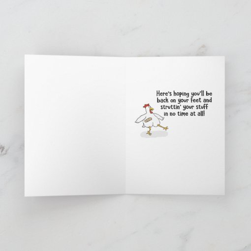 Funny Flattened Chicken Get Well Card | Zazzle