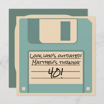 Funny Floppy Disk Outdated Party Invitation | Zazzle