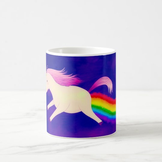 Funny Flying Unicorn Farting A Rainbow Coffee Mug