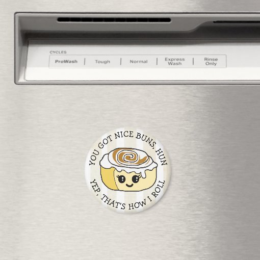 Funny Food Magnet, silly quotes by Cinnamon Roll Magnet | Zazzle