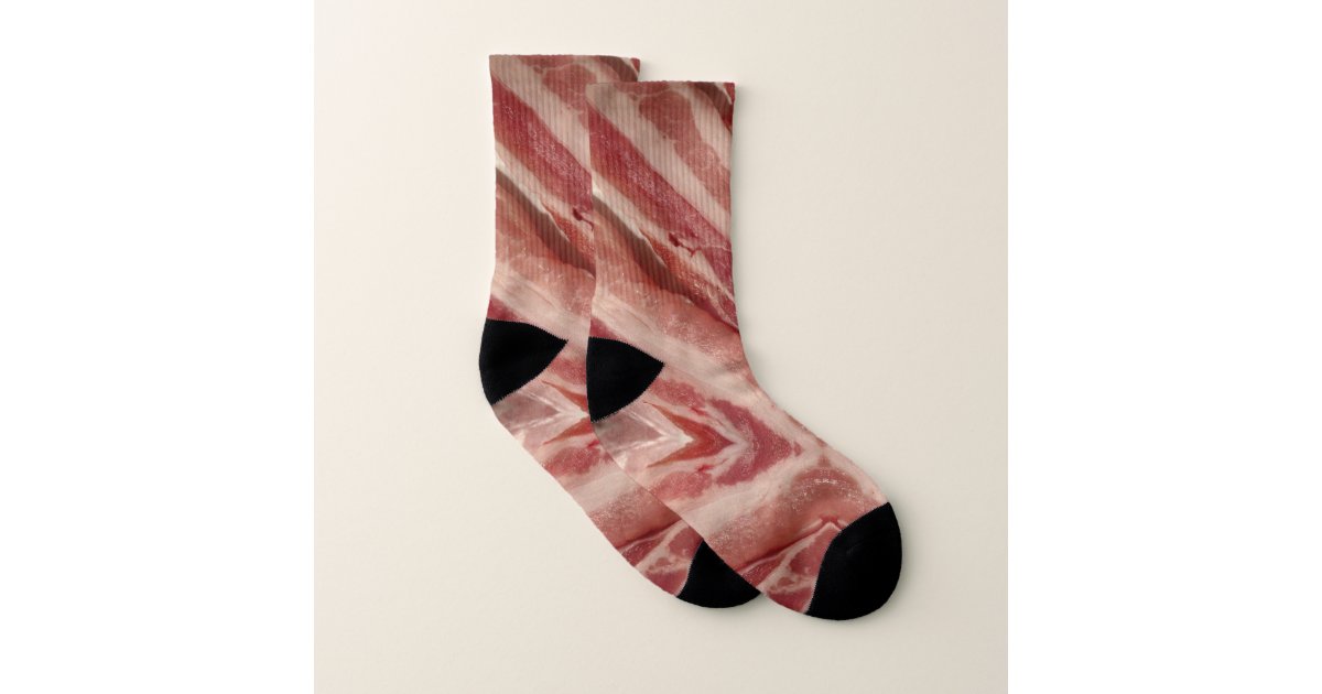 Funny foodie humor pork ham lover bacon socks | Zazzle
