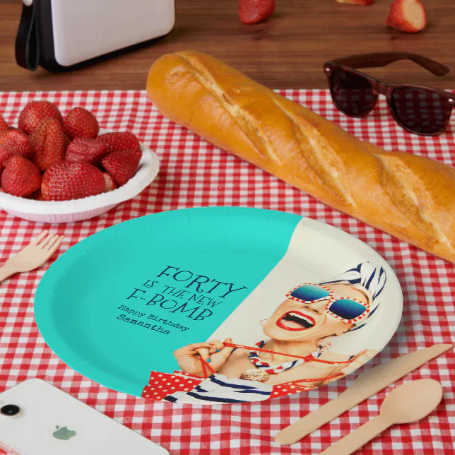 Funny Forty is the New F-Bomb Birthday Party Paper Plates | Zazzle