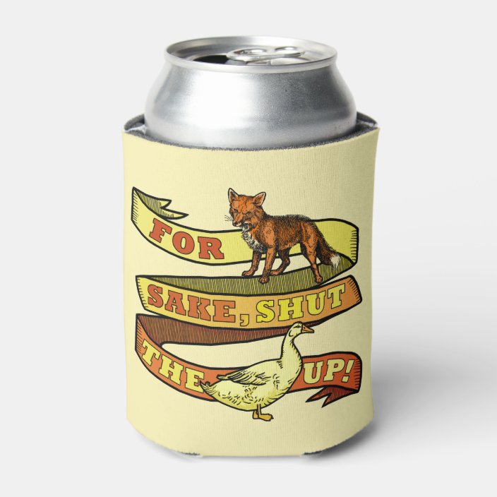 Funny Fox Sake Duck Animal Pun Can Cooler | Zazzle.com