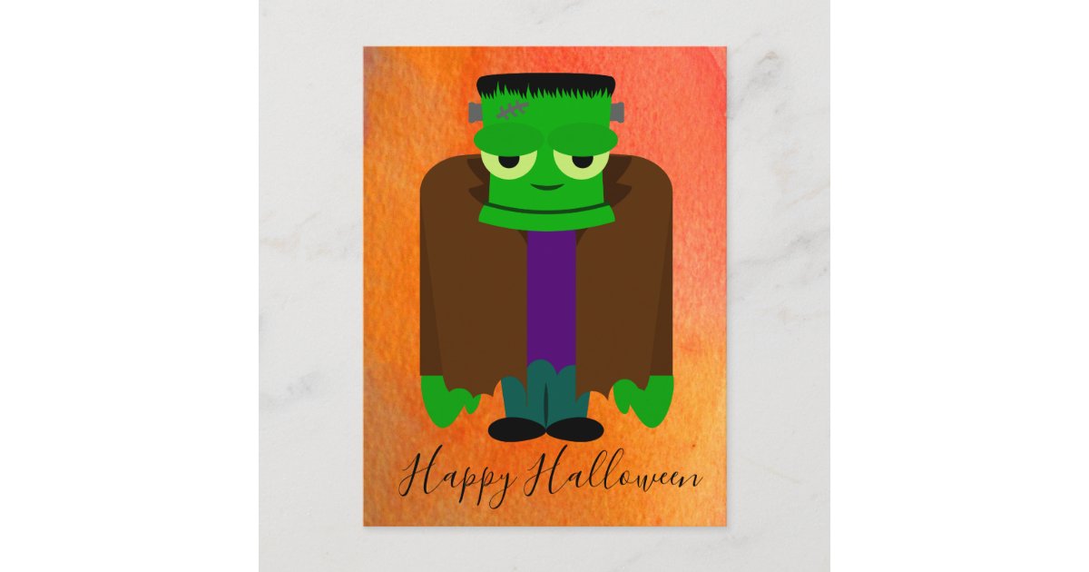 Funny franken monster Halloween theme Postcard | Zazzle