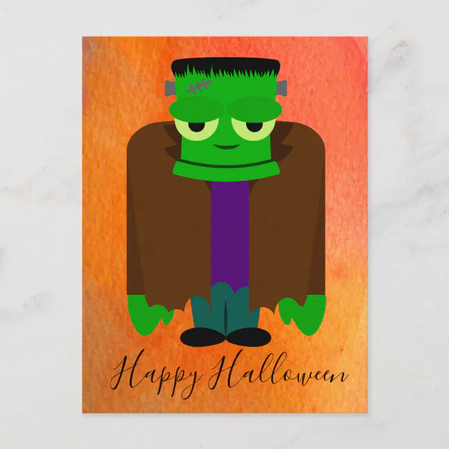 Funny franken monster Halloween theme Postcard | Zazzle